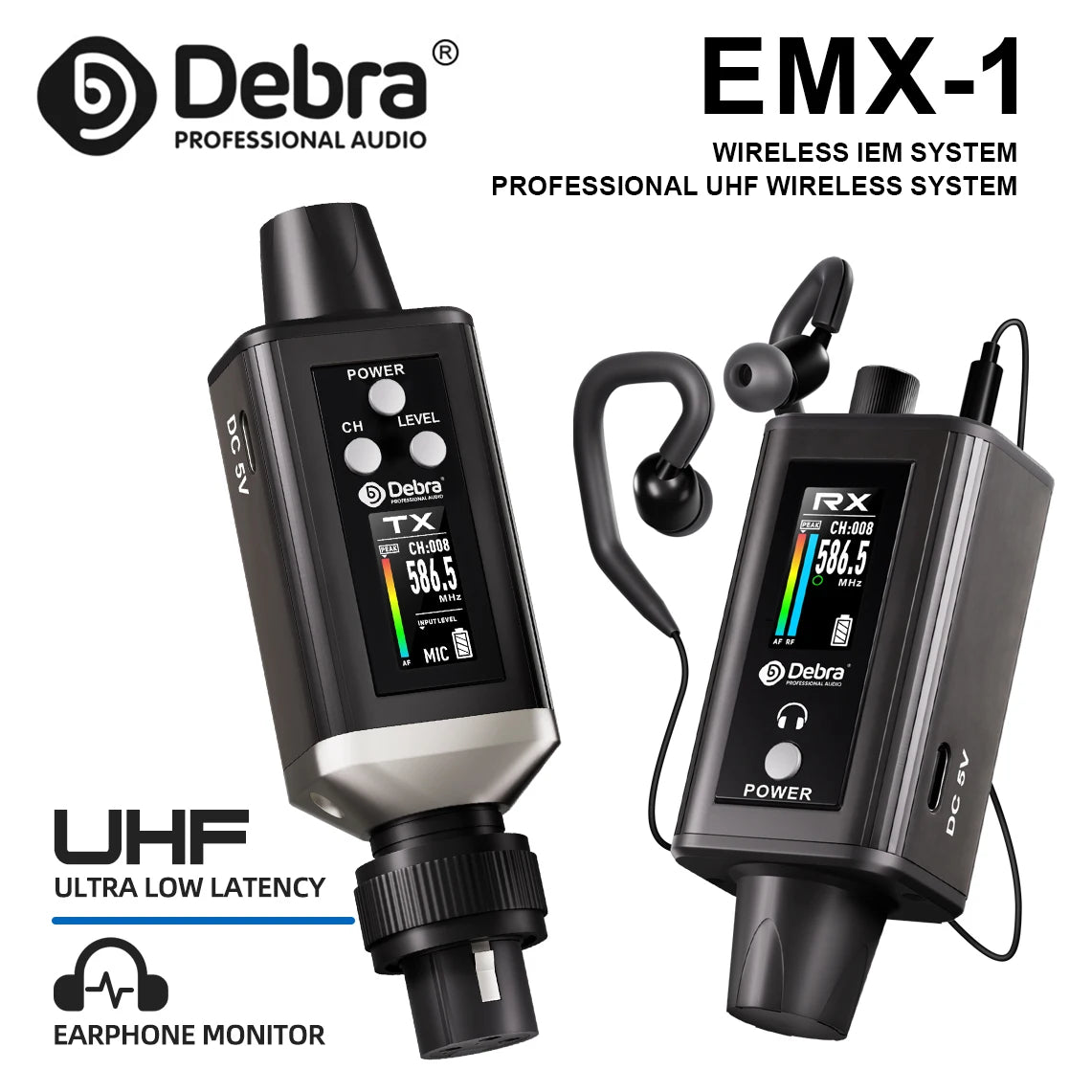 EMX-1 Wireless Monitoring System, Portable UHF Rechargeable Wireless S ...